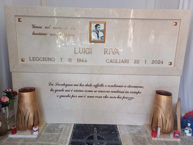 Posizionata a Bonaria la lapide di Gigi Riva | Cagliari - Vistanet