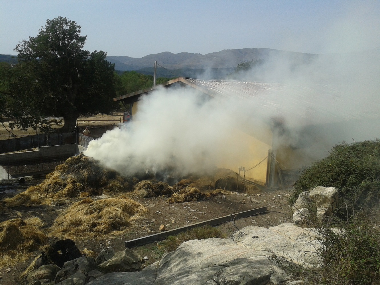 Fienile in fiamme a Villagrande. I carabinieri escludono il dolo ... Fienile in fiamme a Villagrande. I carabinieri escludono il dolo ...